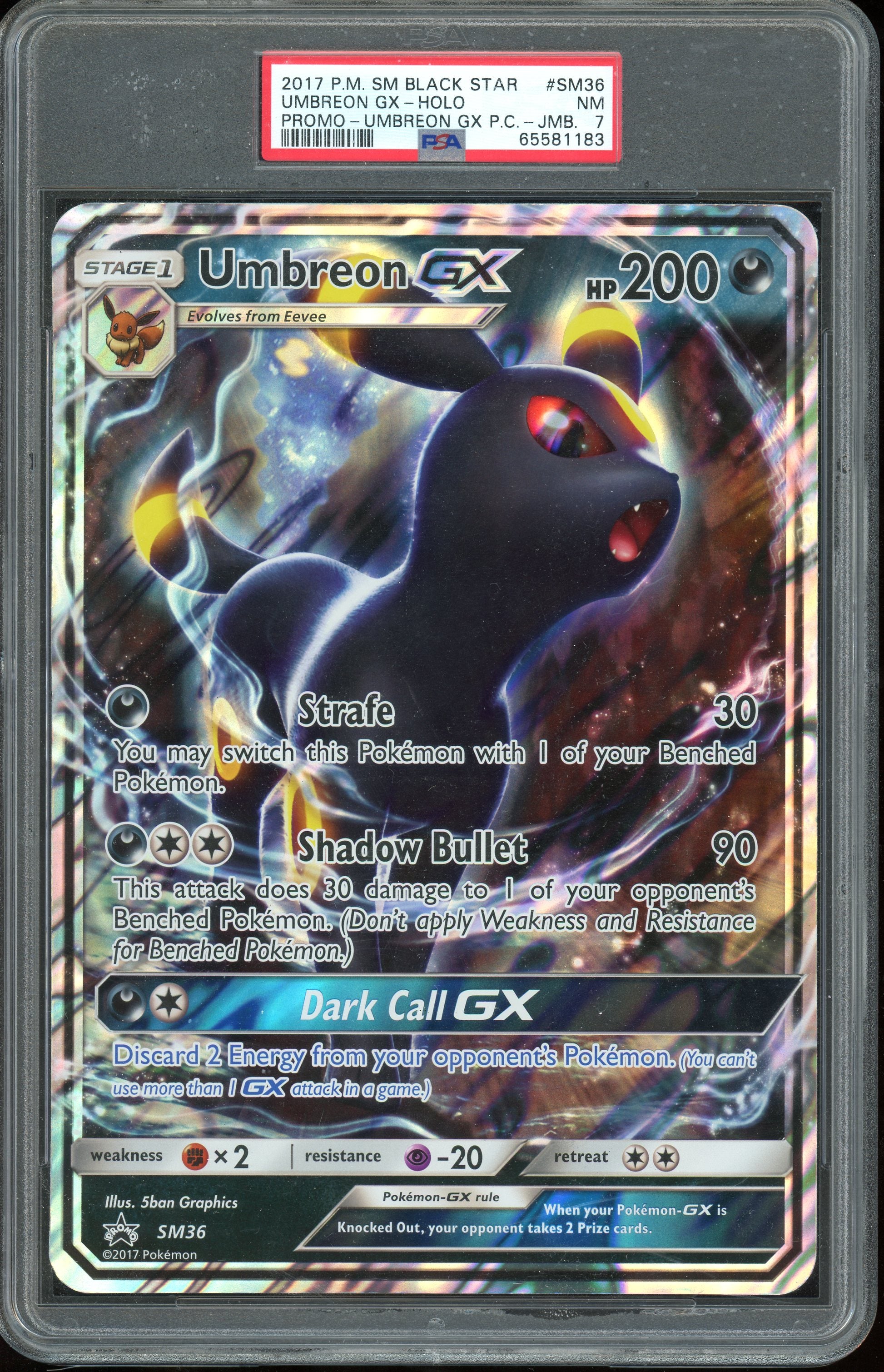 Over the Brick – Pokémon - Jumbo Umbreon GX Premium Collection #SM36 PSA 7