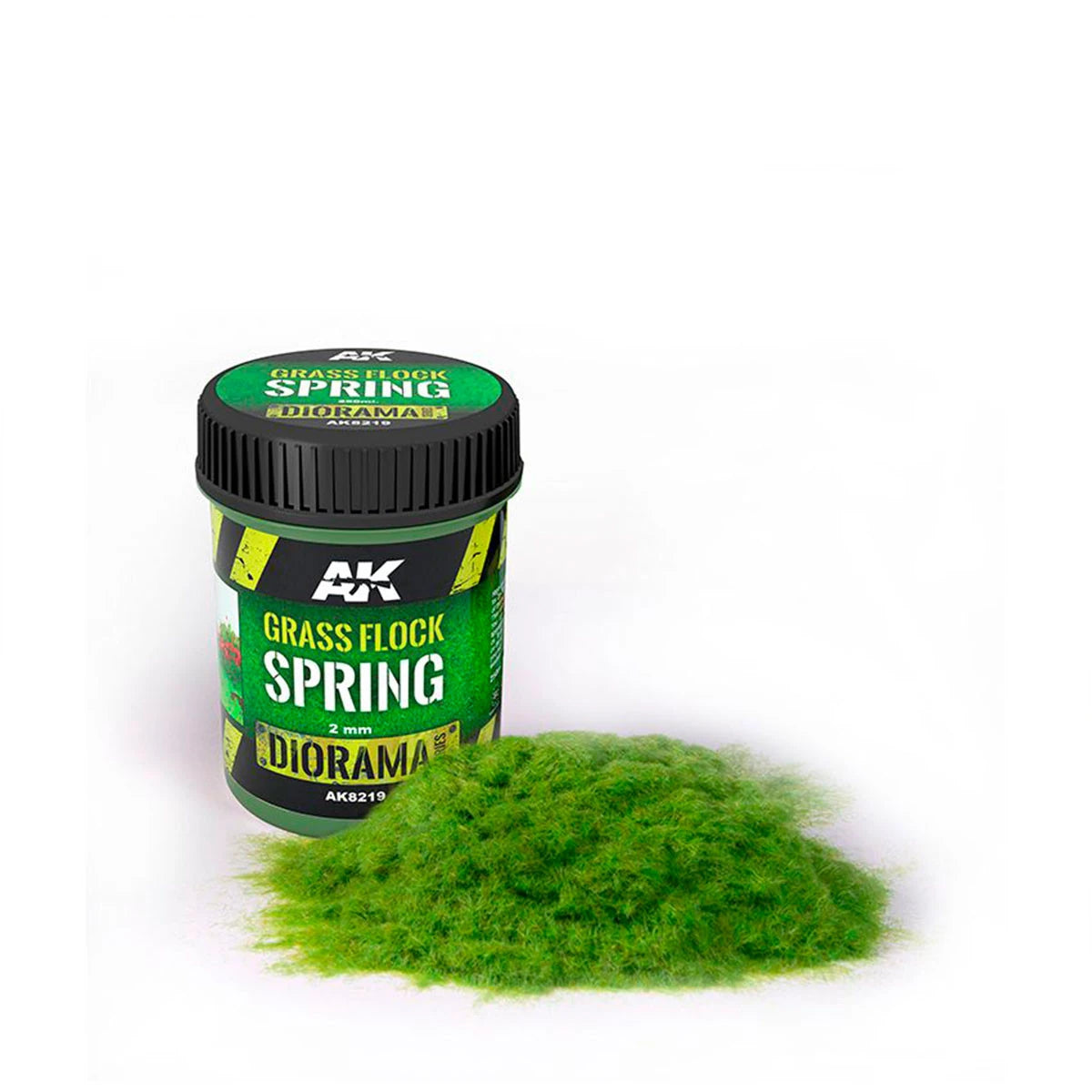 Over the Brick – AK Interactive: Grass Flock Spring 2mm (250ml Bottle)