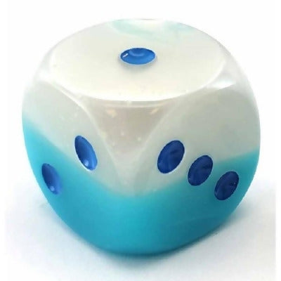 Over the Brick – Chessex 30mm d6 Pearl Turquoise and White with Blue ...