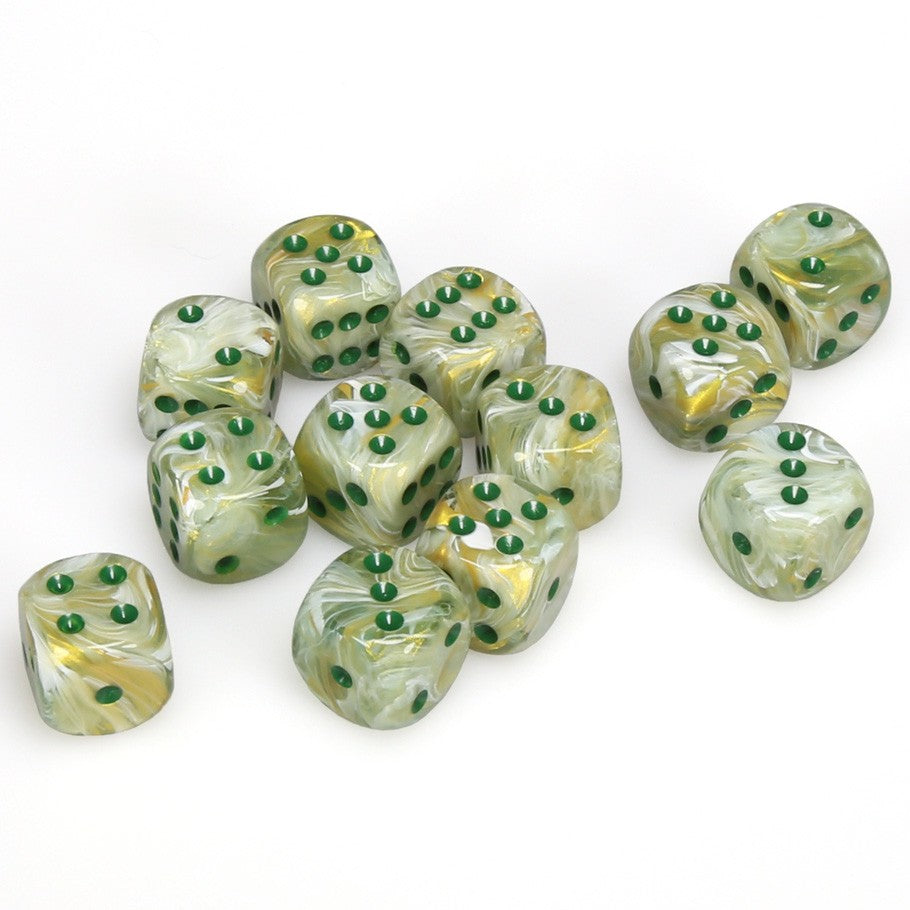 Over the Brick – Chessex Marble Green with Dark Green Numbers 16 mm d6 ...