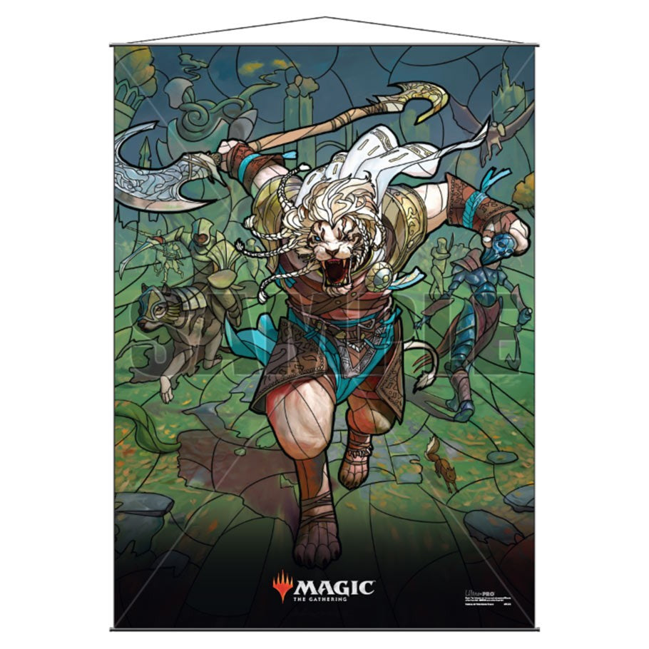 Over the Brick – Wall Scroll: Magic The Gathering - Stained Glass, Ajani